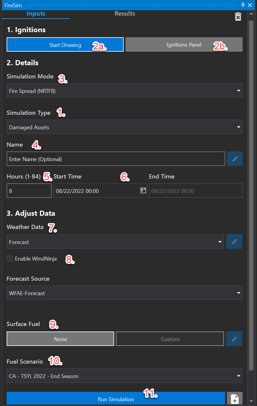 Running Damaged Assets Simulation