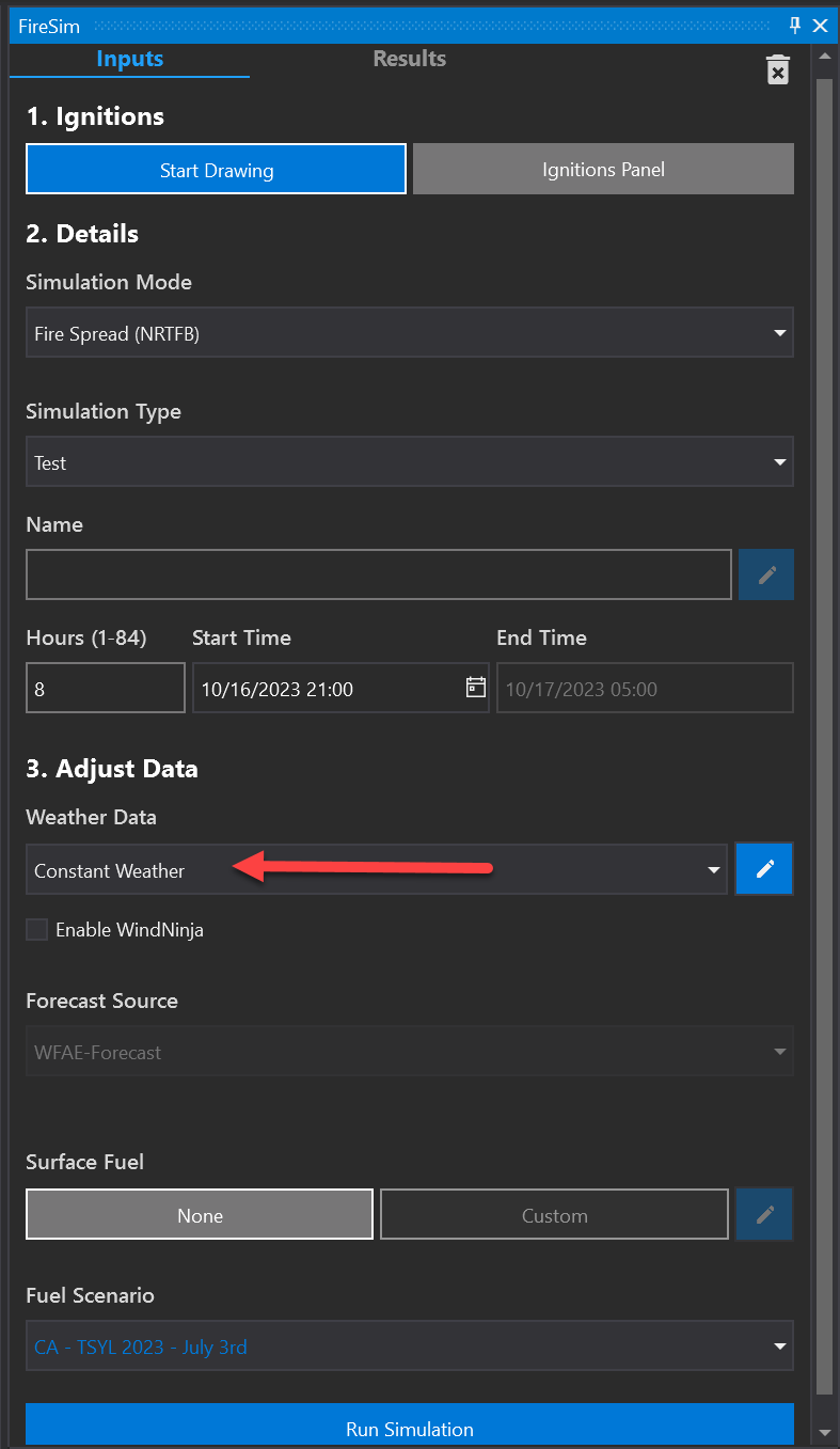 Running a Simulation with Weather Station Data
